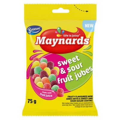 Maynards Sweet & Sour Fruit Jubes 60g - House of Candy
